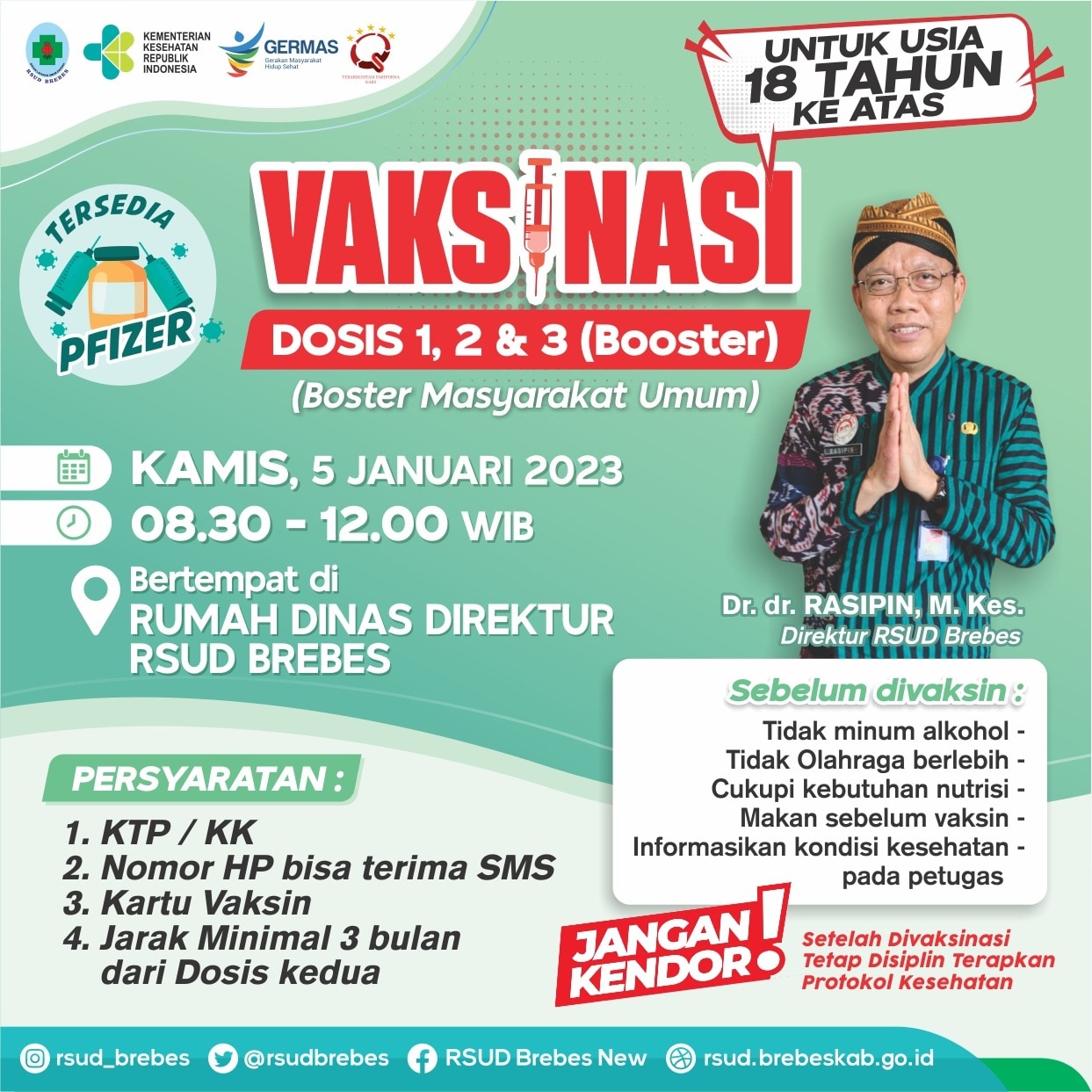 Gerai Vaksinasi 5 Januari 2023 - RSUD Brebes