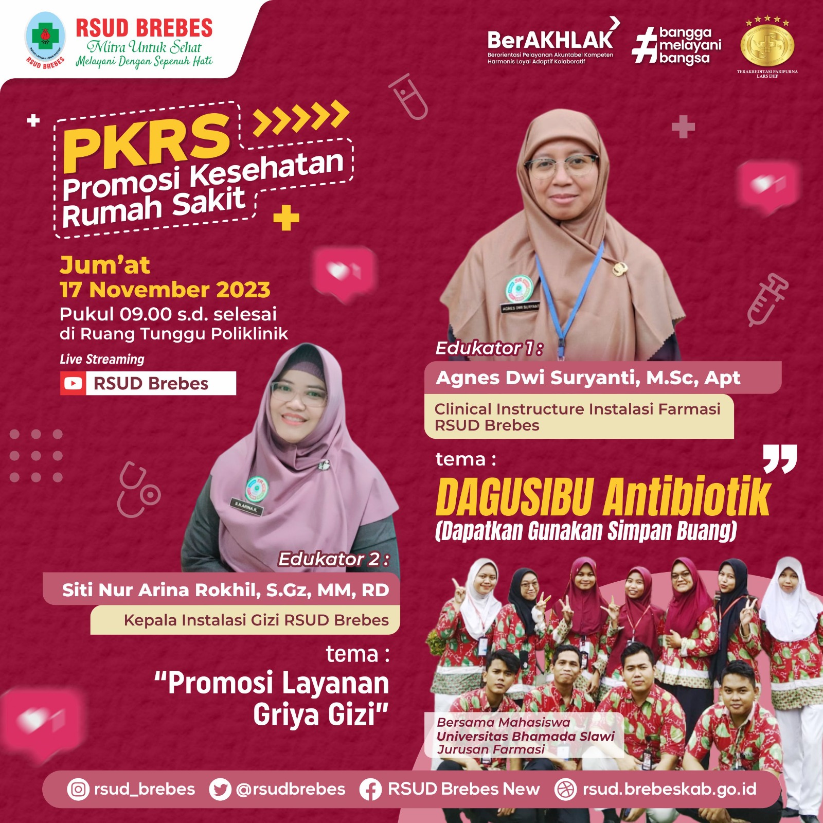 PKRS Edisi "Pekan Kesadaran Antimikroba Sedunia" Tahun 2023 - RSUD Brebes