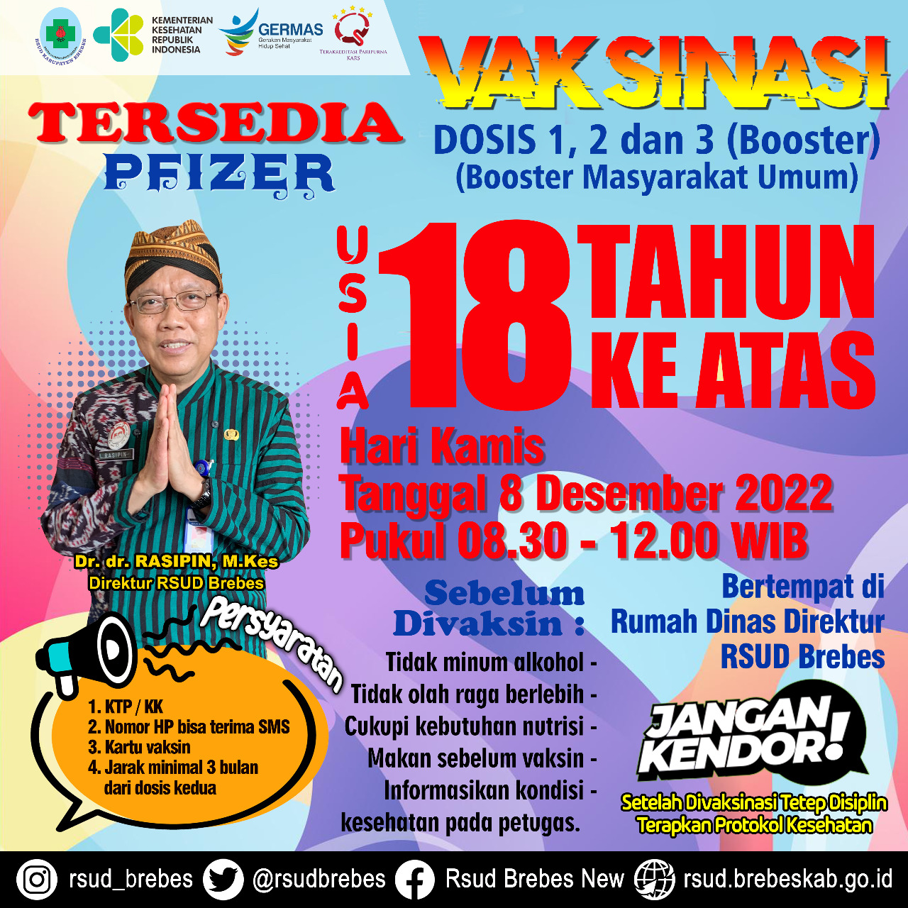 Vaksinasi Covid 8 Desember 2022 - RSUD Brebes