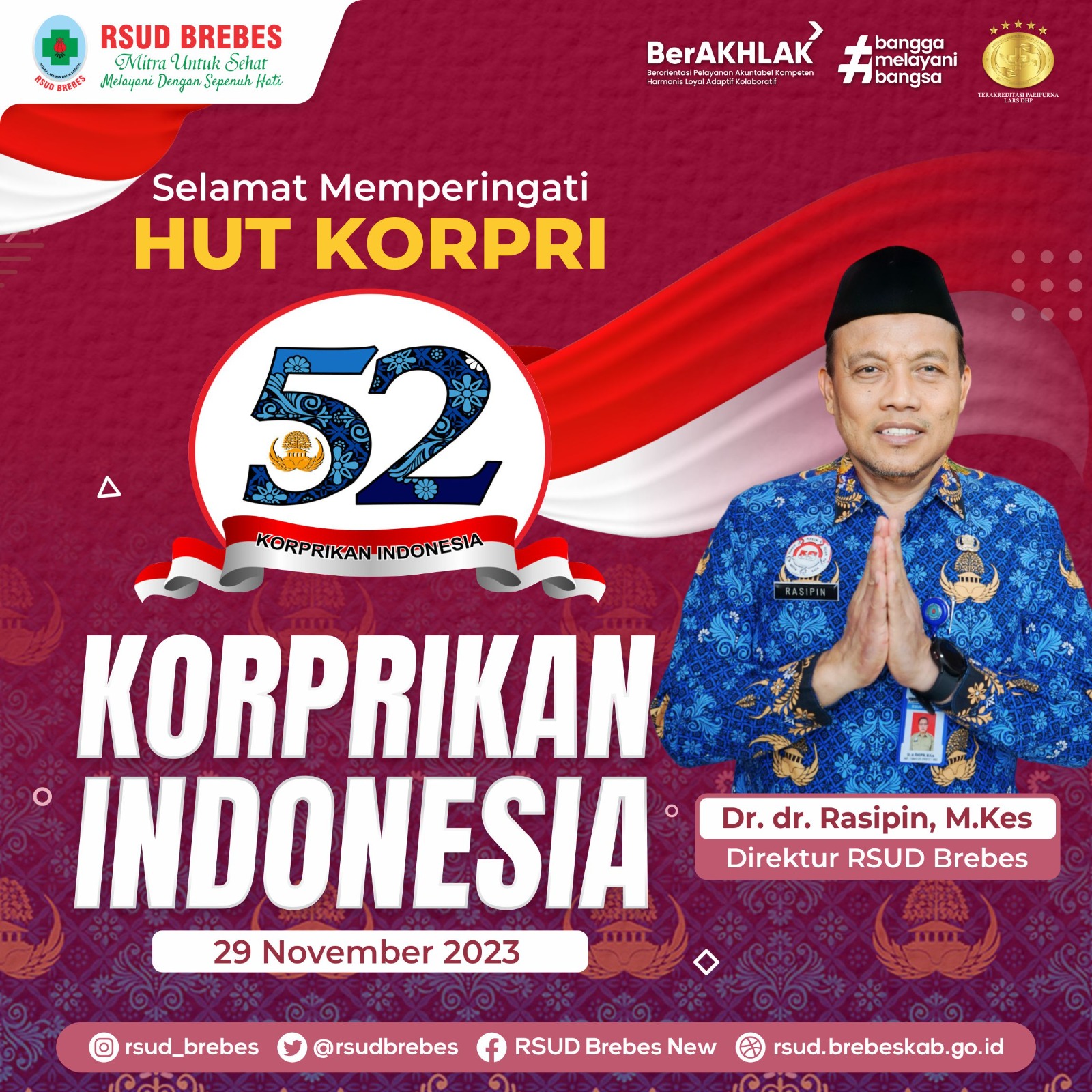 RSUD Brebes Peringati HUT KORPRI Ke-52 Tahun 2023 - RSUD Brebes