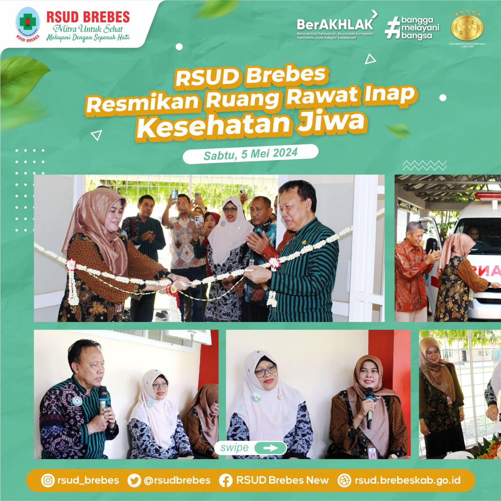 SEMAKIN LENGKAP, RSUD BREBES RESMIKAN LAYANAN RAWAT INAP KESEHATAN JIWA - RSUD Brebes