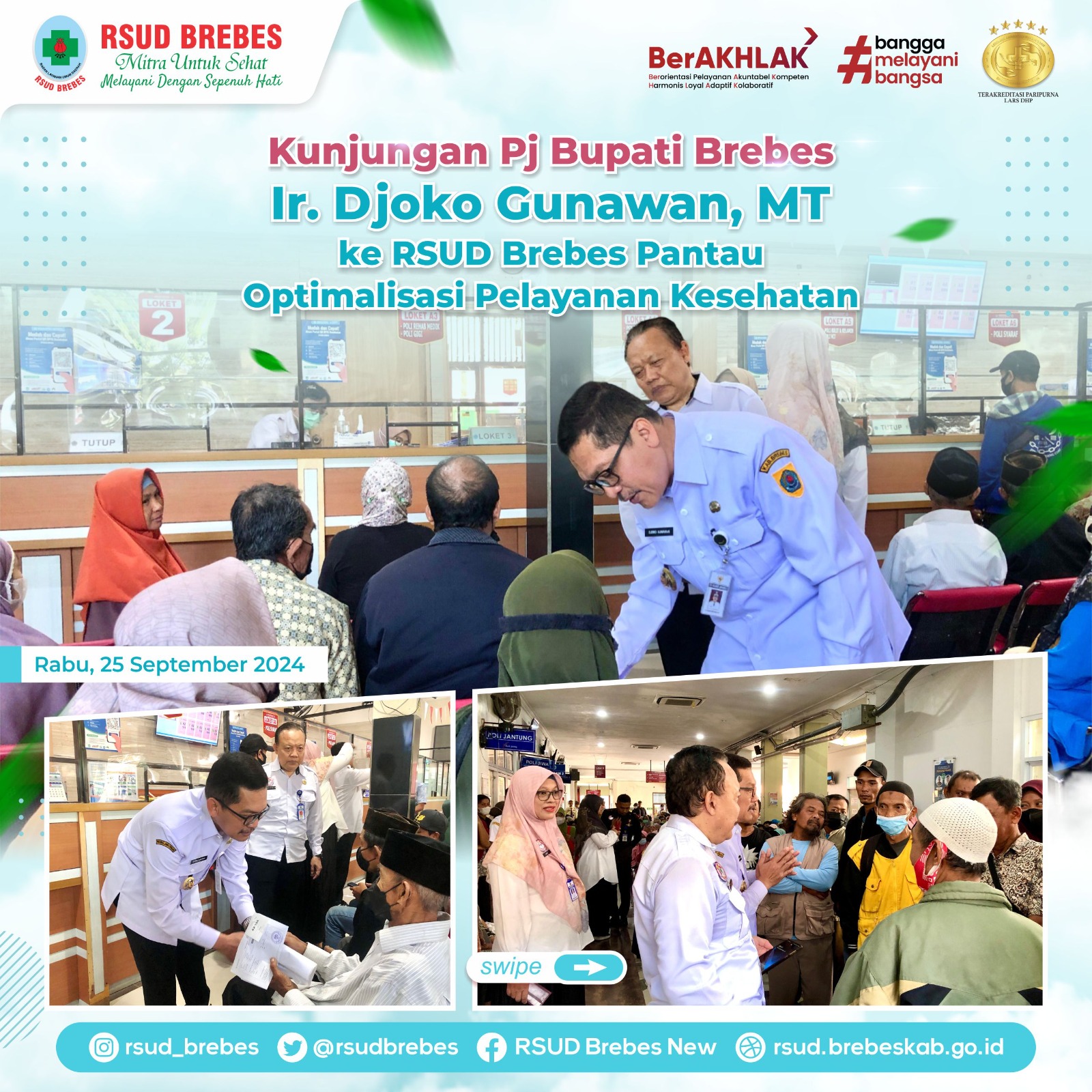 Kunjungan Pj. Bupati Brebes ke RSUD Brebes Pantau Optimalisasi Pelayanan Kesehatan - RSUD Brebes