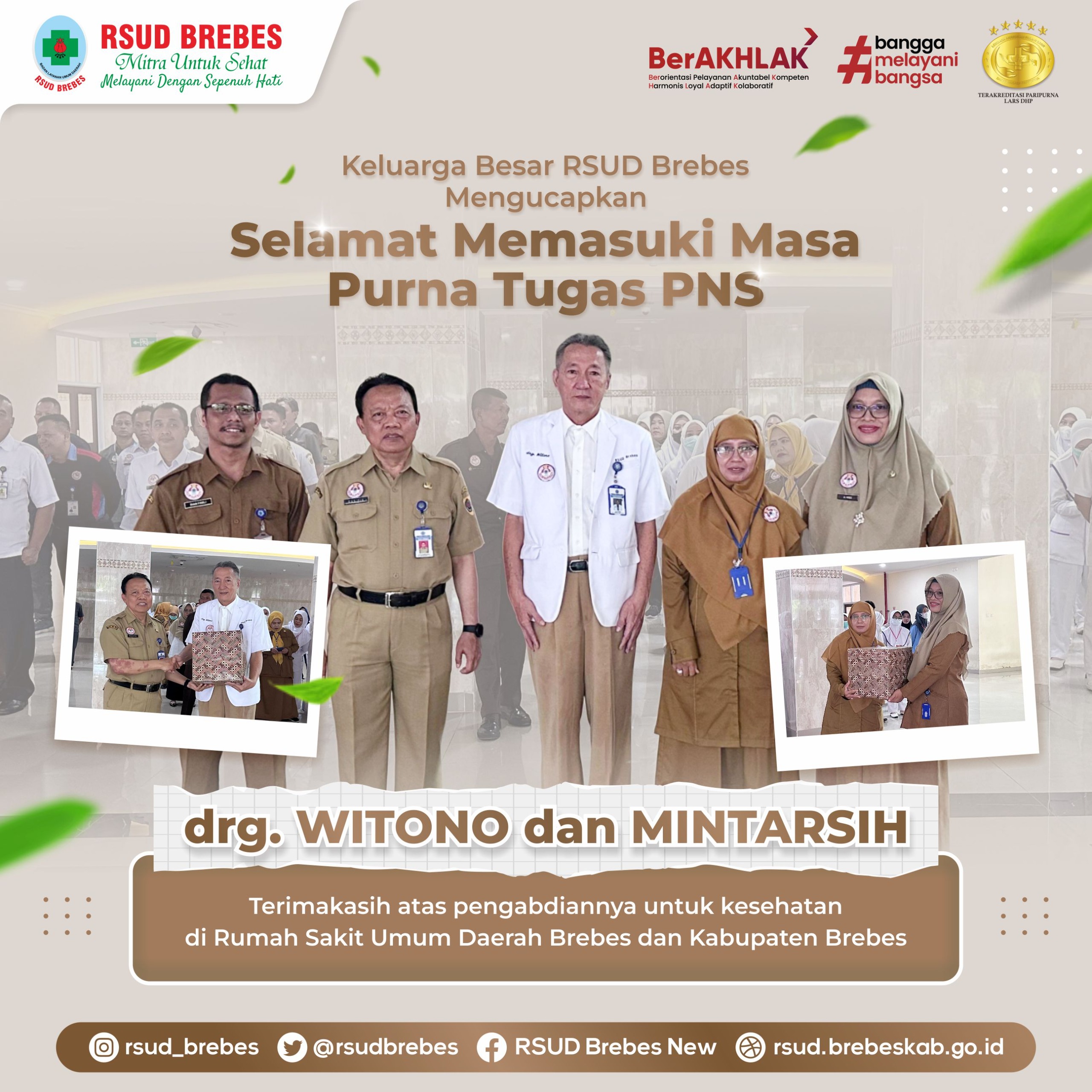 Pelepasan Purna Tugas drg. Witono dan Ibu Mintarsih - RSUD Brebes