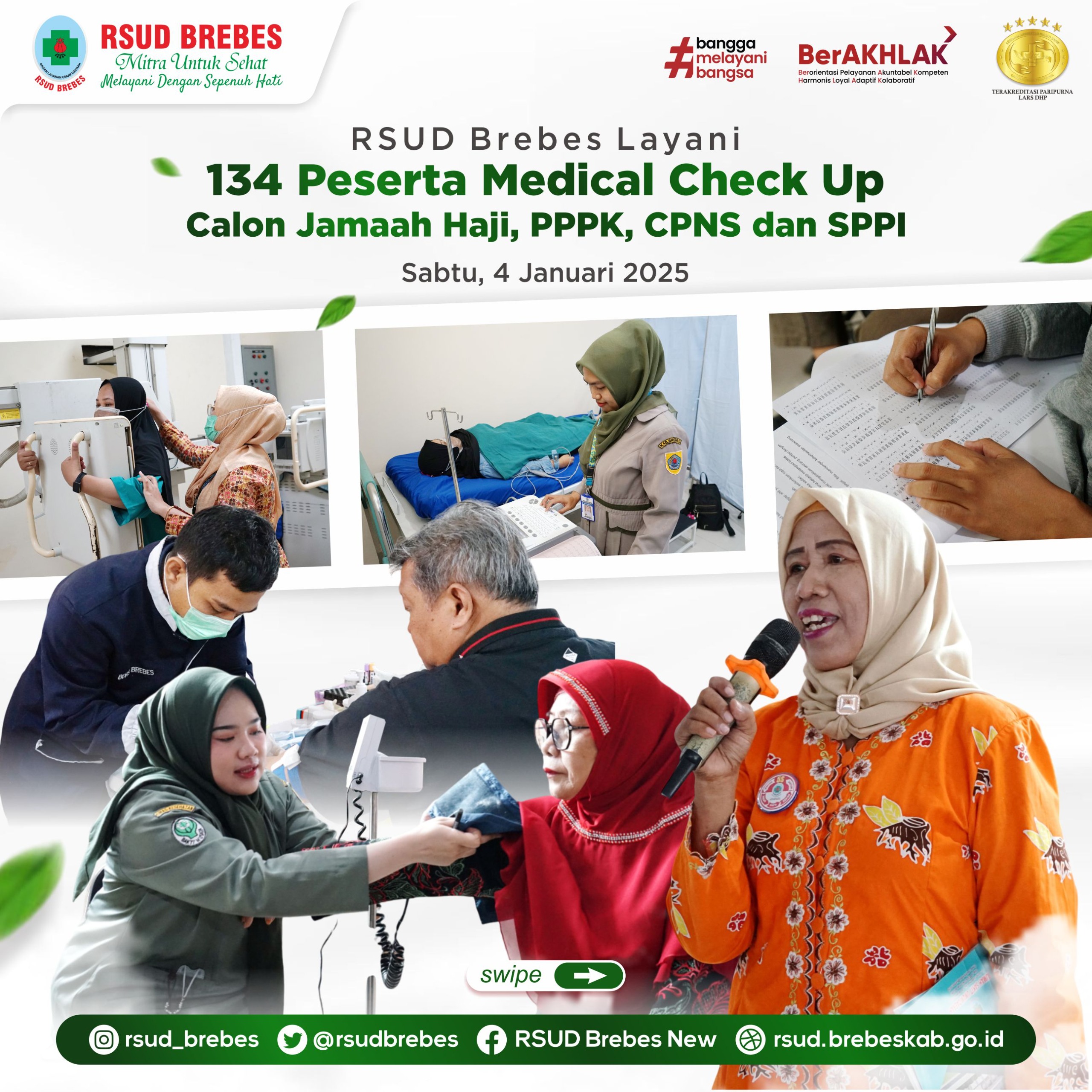 RSUD Brebes Layani 134 Peserta Medical Check-Up Calon Jamaah Haji, PPPK, CPNS dan SPPI - RSUD Brebes